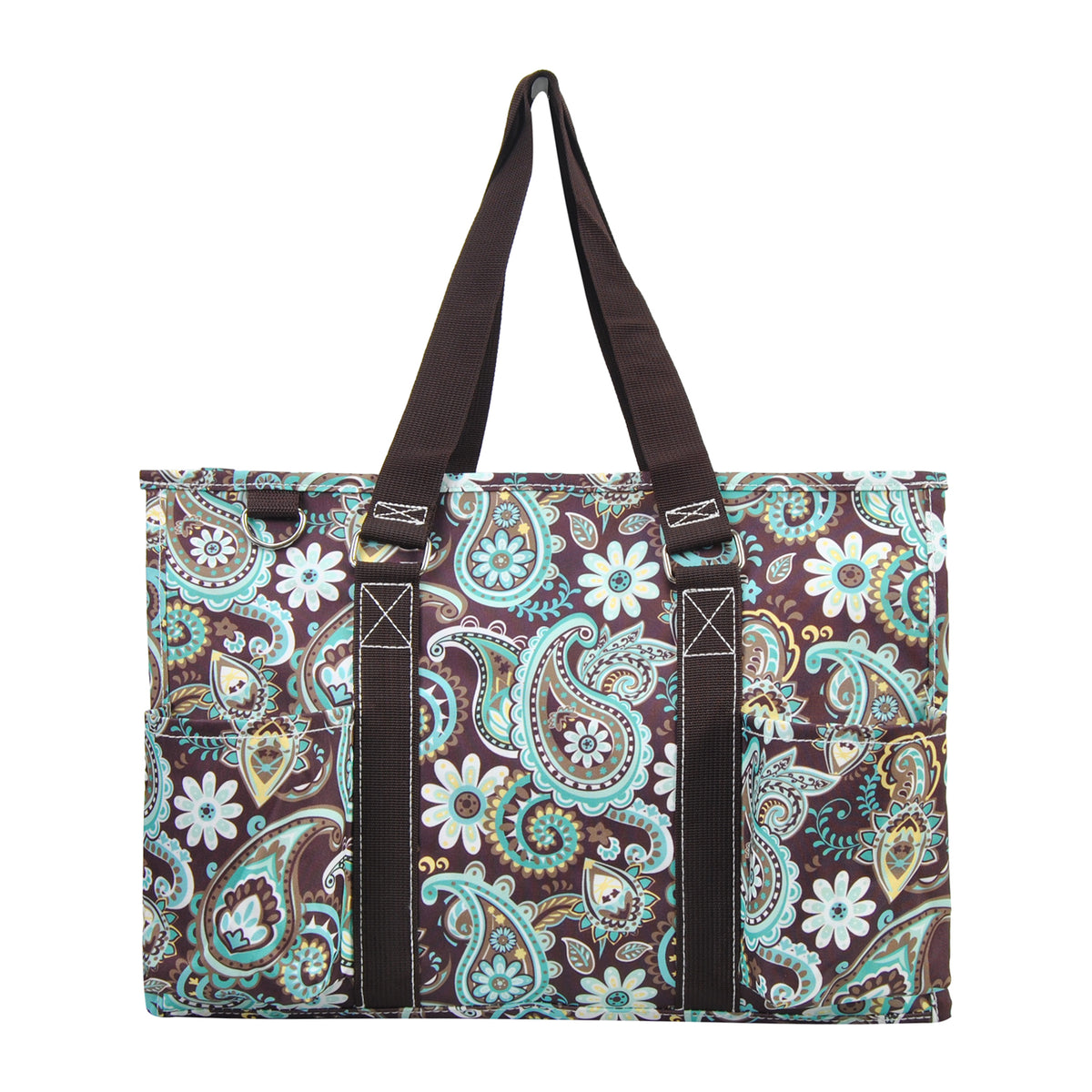 Teal Harmony NGIL Zippered Caddy Organizer Tote Bag | MommyWholesale.com