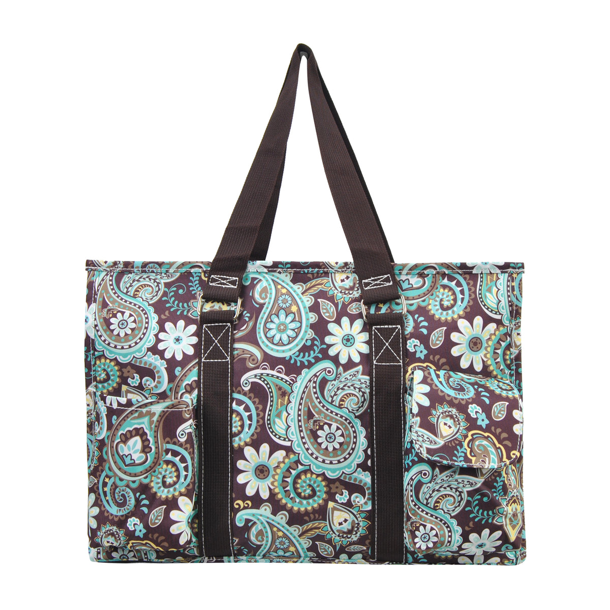 Teal Harmony NGIL Zippered Caddy Organizer Tote Bag | MommyWholesale.com