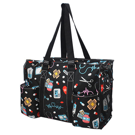 Nurse NGIL Zippered Caddy Large Organizer Tote Bag | MommyWholesale.com